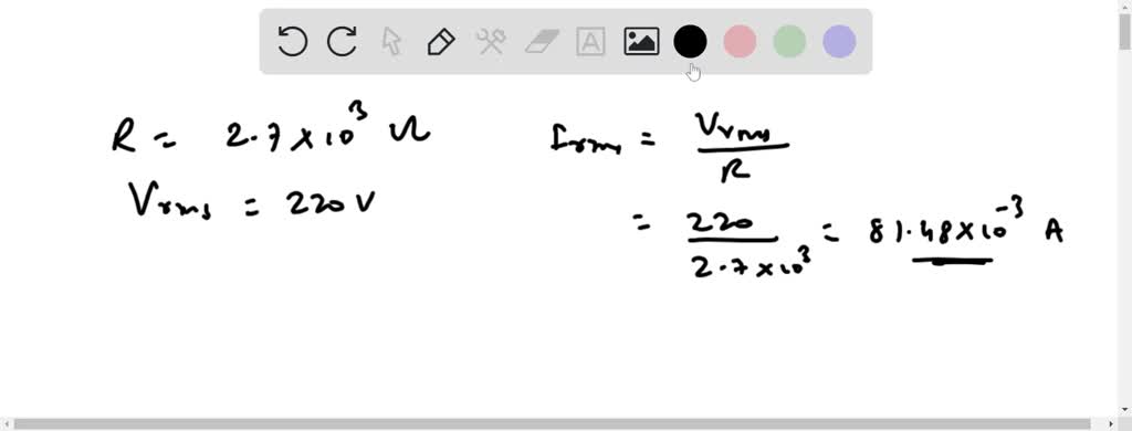 SOLVED: (I) Calculate the peak current in a 2.7-kΩ resistor connected ...