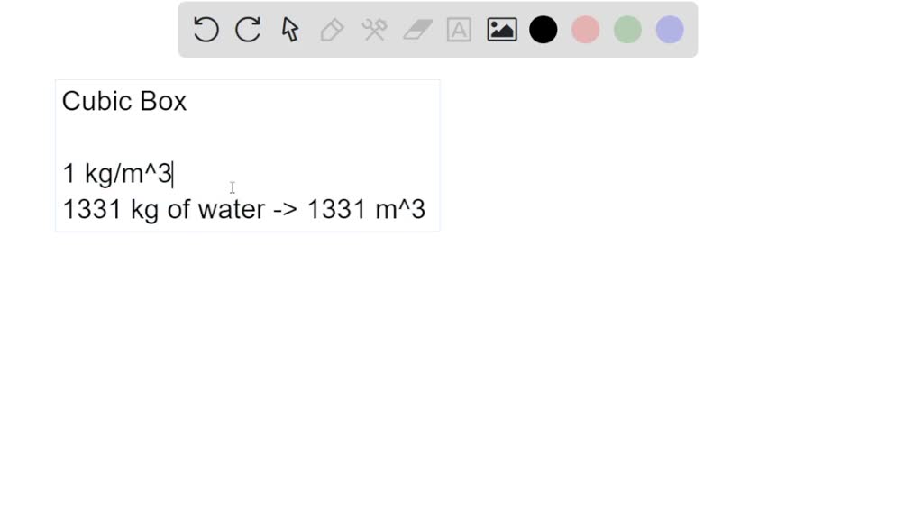 SOLVED: A cubic box is completely filled with 1331.0 kg of water. What ...