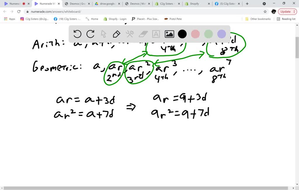 SOLVED: The 1st, 4th and 8th terms of an arithmetic sequence, with common difference d, d is not ...