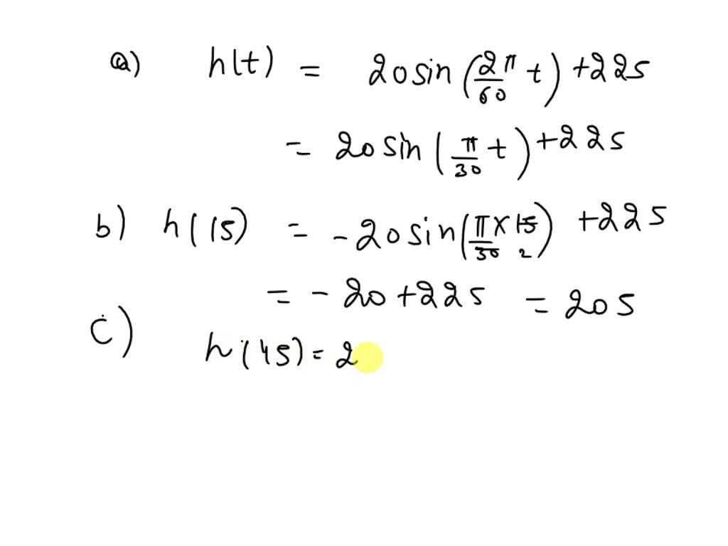 SOLVED: The height in cm of the tip of a second hand on a vertical ...