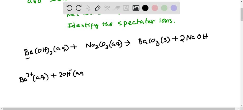 SOLVED: What are the spectator ions in the reaction of BaCl2(aq) with ...