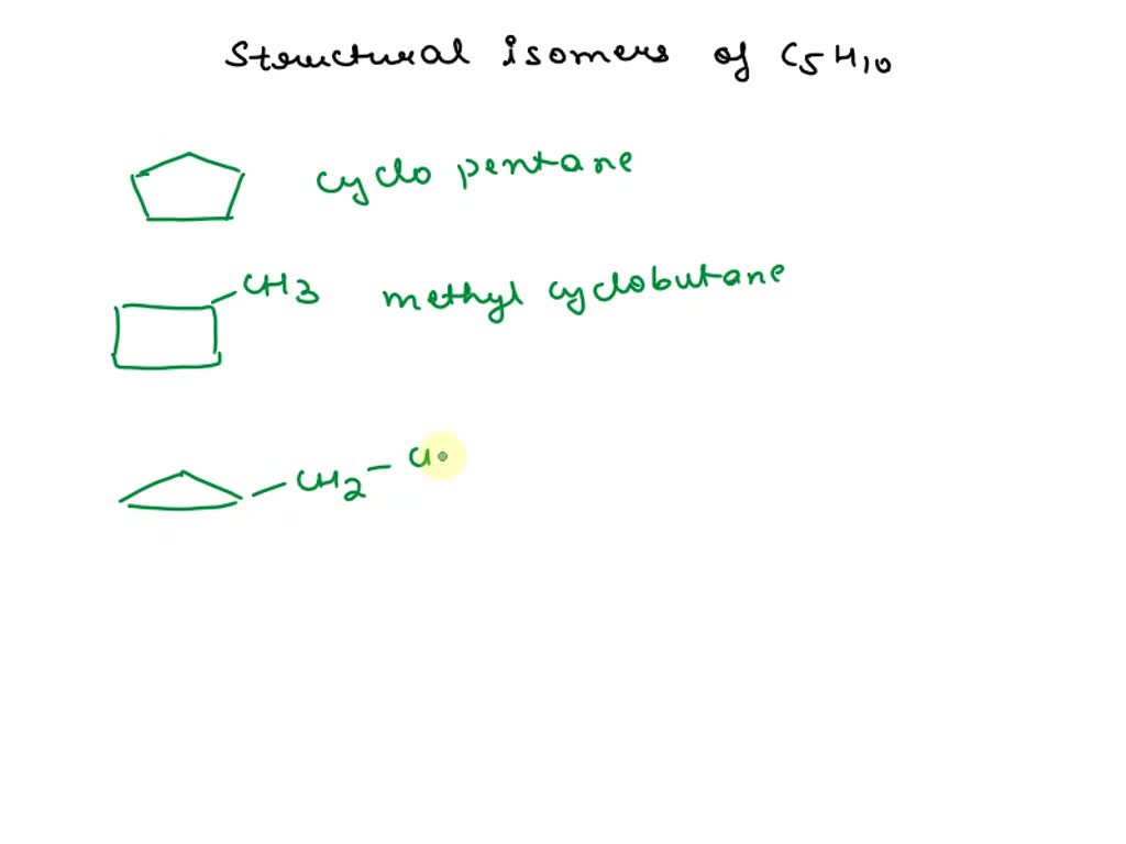Draw the structural formulas and name all cyclic isomers with the formula C5H10
