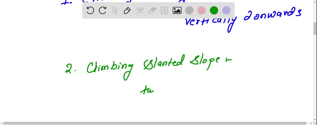 SOLVED: it is easier to climb up a slanted slope than a vertical slope