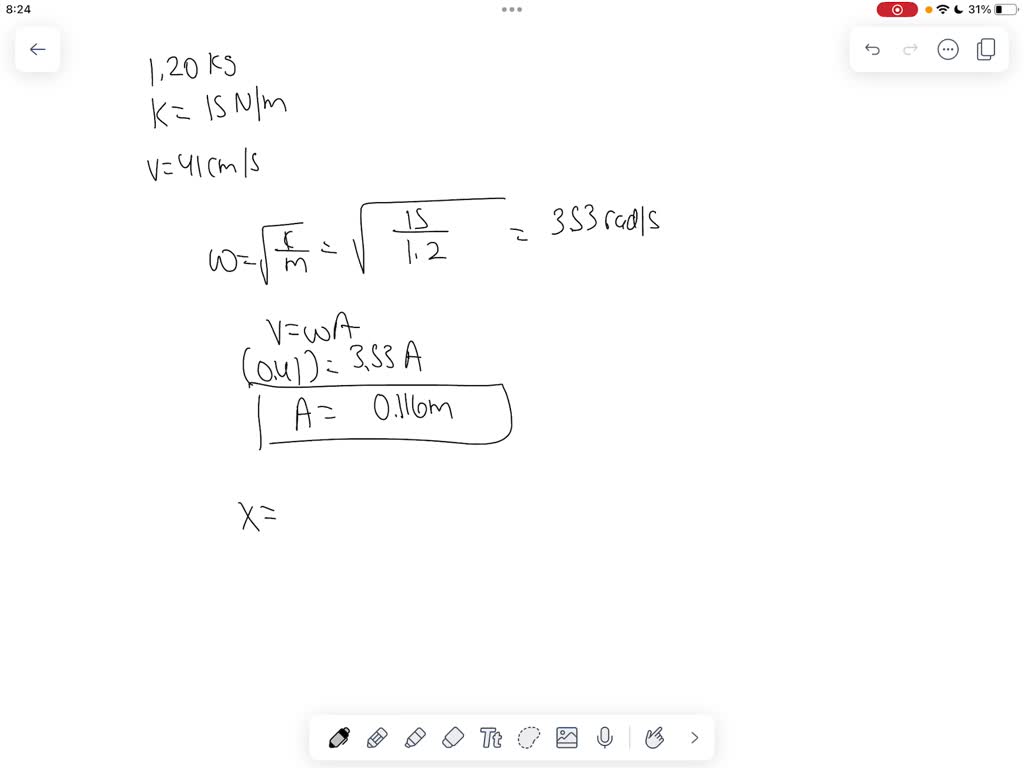 SOLVED: A 1.20 kg block is attached to a spring with a spring constant of 15.0 N/m. While the ...