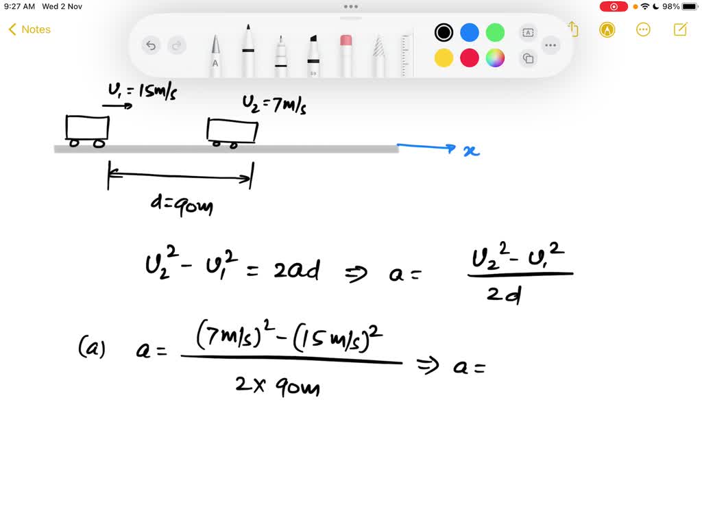 SOLVED: The velocity of a Bus is reduced uniformly from 15 m/s to 7 m/s ...