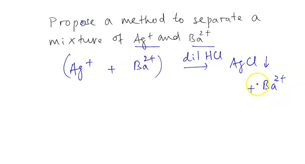 SOLVED: If a student had a solution mixture of Ag+ and Ba2+, propose a ...