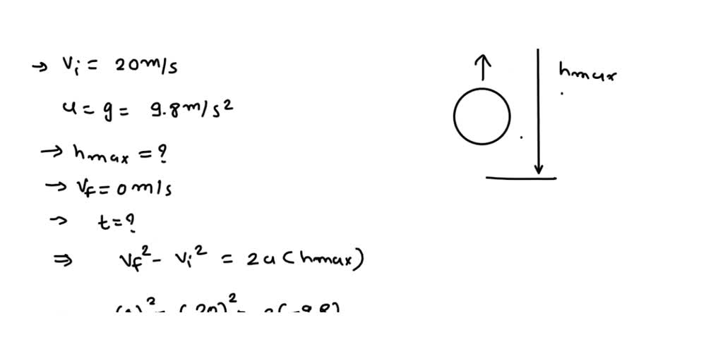 SOLVED: 3. A ball is thrown up vertically, with a velocity of 20m/s. Calculate the maximum ...