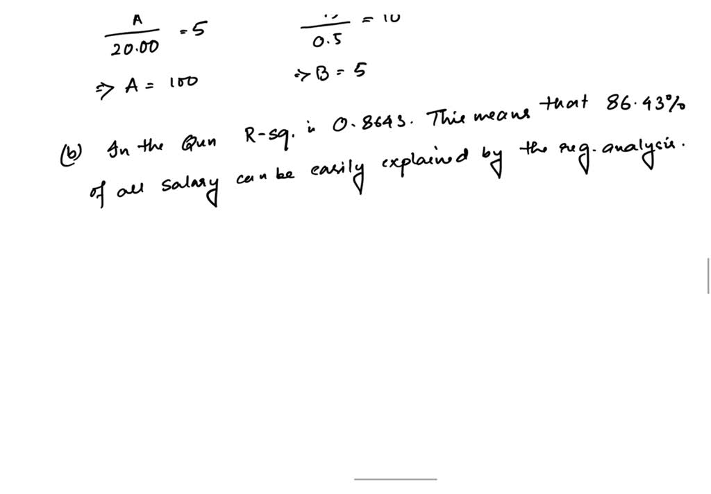 SOLVED: A simple linear regression model for salary (Yi) and the number ...