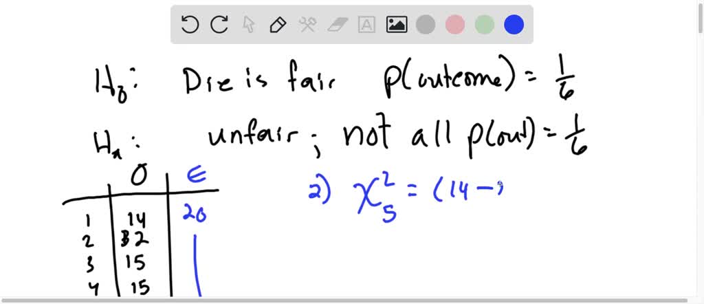 SOLVED: A six-sided die is rolled 120 times. Fill in the expected ...