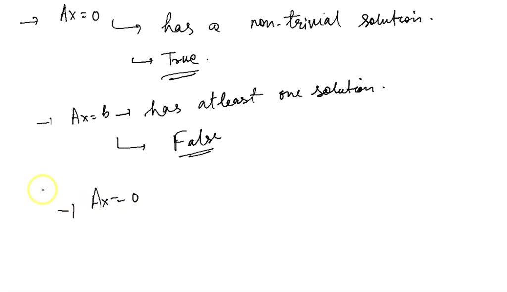 SOLVED: Suppose CA = I (the n Ã— n identity matrix). Show that the equation Ax = 0 has only the ...