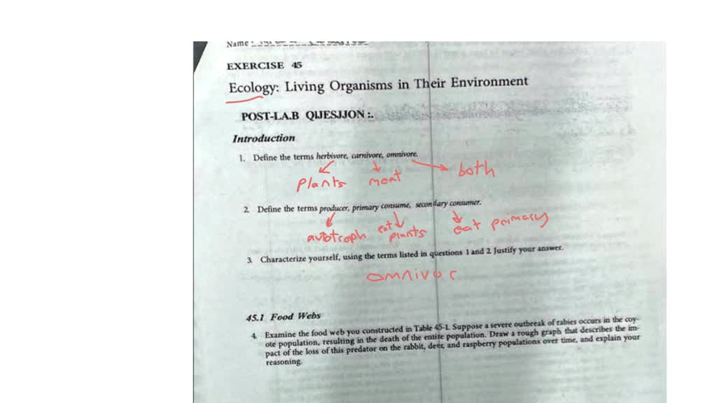 SOLVED: Texts: EXERCISE 45 Ecology: Living Organisms in Their ...