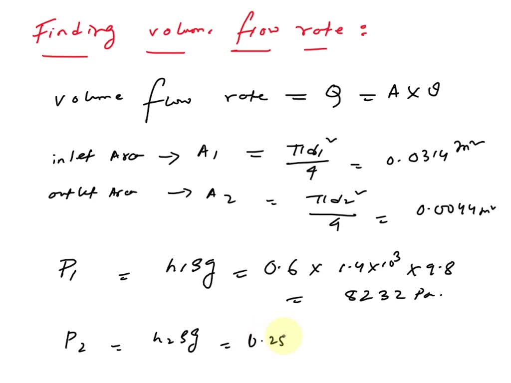 SOLVED: Oil with a specific gravity of 0.9 is flowing downward through the venturi meter shown ...
