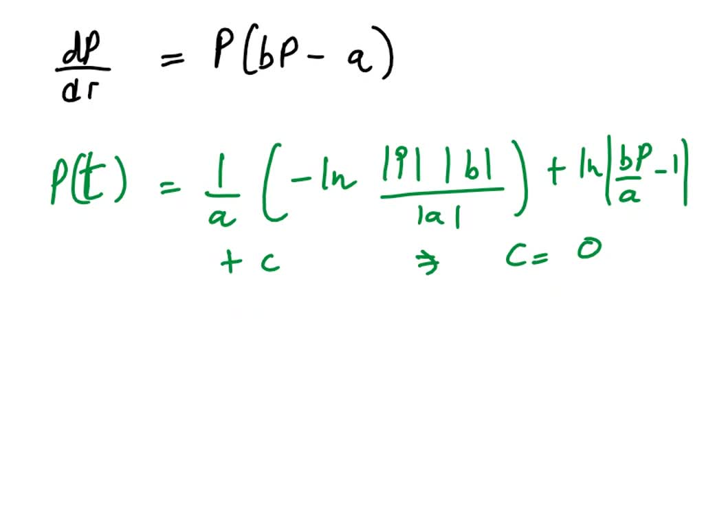 Solved Populations That Can Be Modeled By The Modified Logistic Equation D P D T P B P A