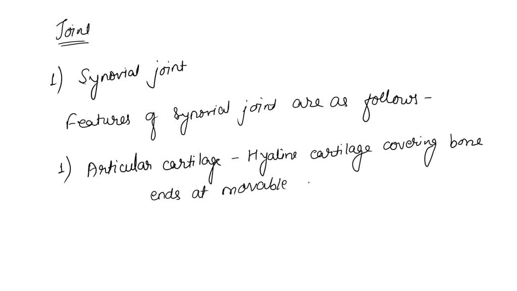 Solved Every Synovial Joint Includes The Following Except Synovial Fluid Articular Cartilage