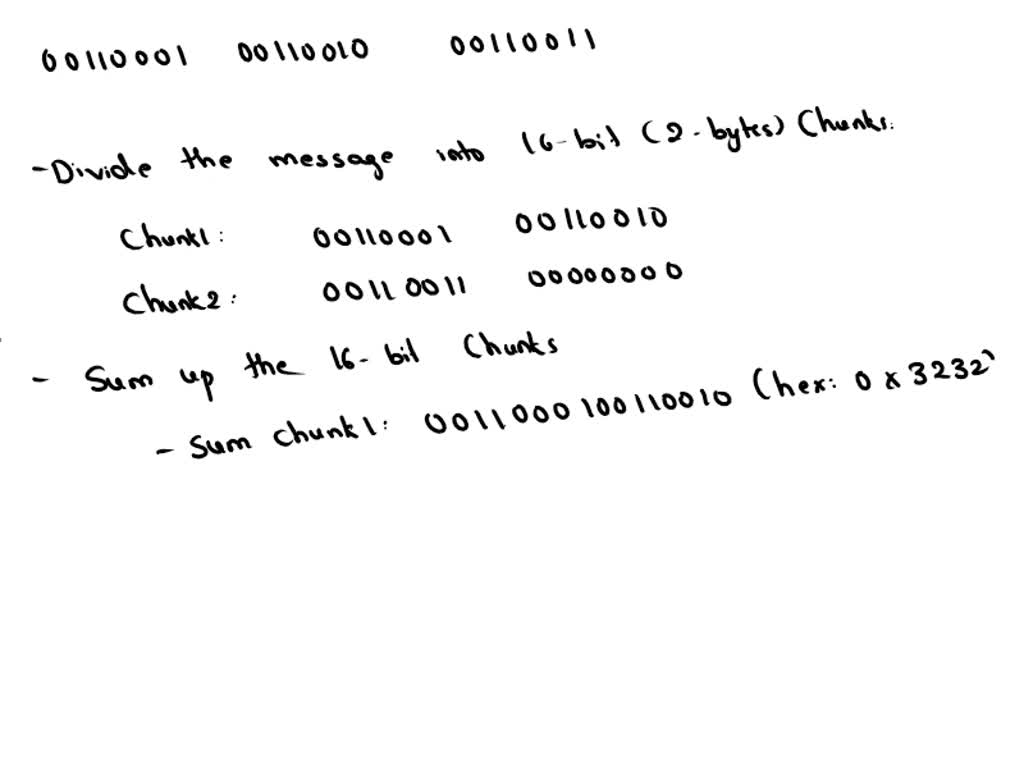 SOLVED: What is the 16-bit internet checksum for the 3-byte binary ...