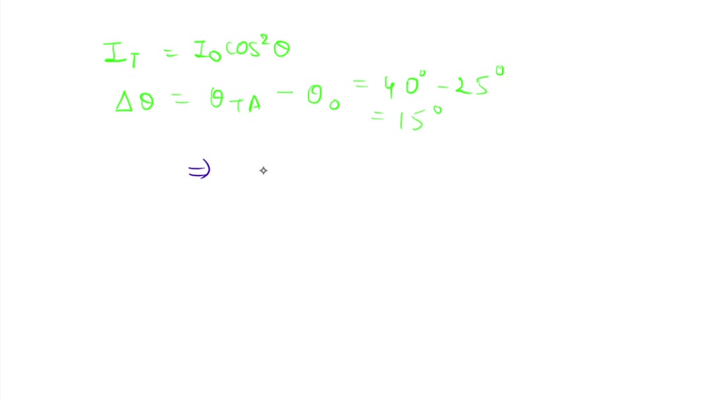 SOLVED: To understand polarization of light and how to use Malus's law ...