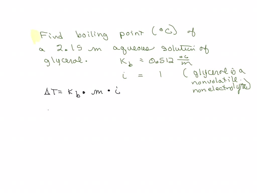 SOLVED: calculate the boiling point (in degrees celsius) of a 1.807 m aqueous solution of ...