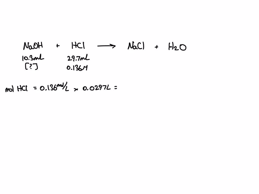 SOLVED: An aqueous solution of sodium hydroxide is standardized by titration with a 0 . 1 3 6M ...