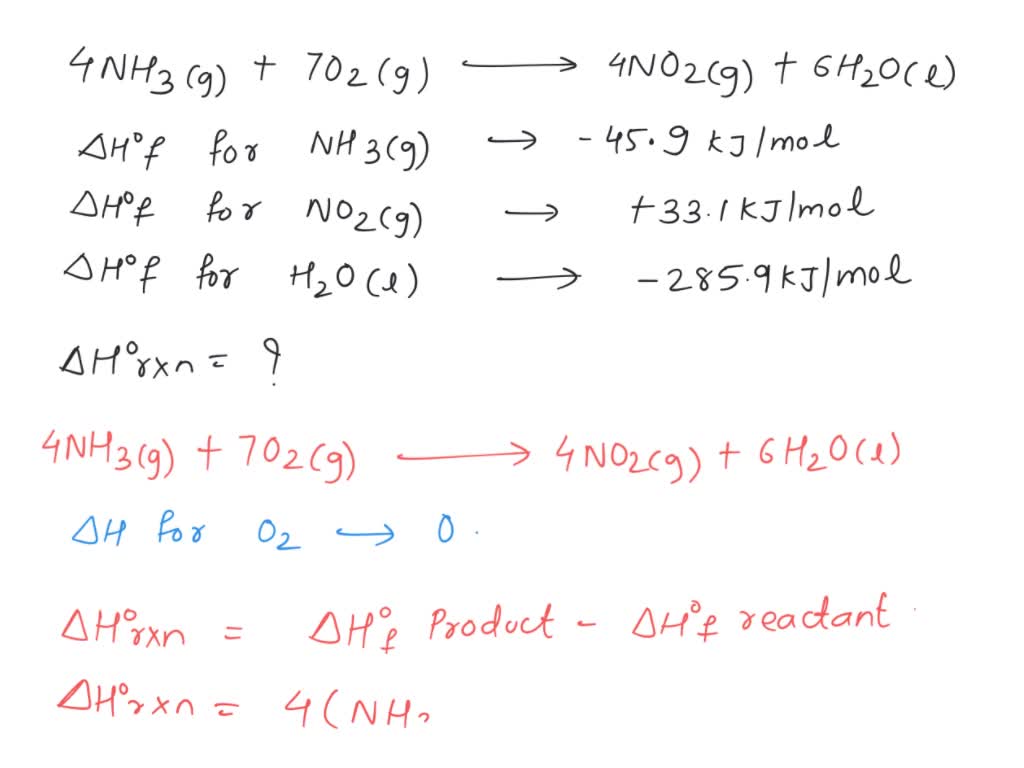SOLVED: Determine the heat of reaction, Î”Horxn, for the combustion of ...