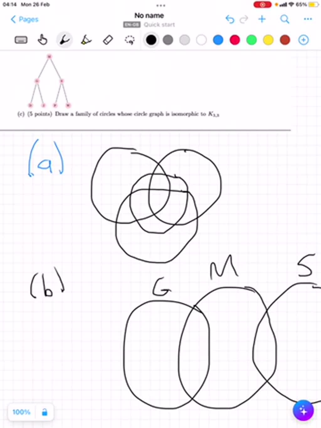 Solve a), b), and c) 5: Consider a collection of circles (of varying ...