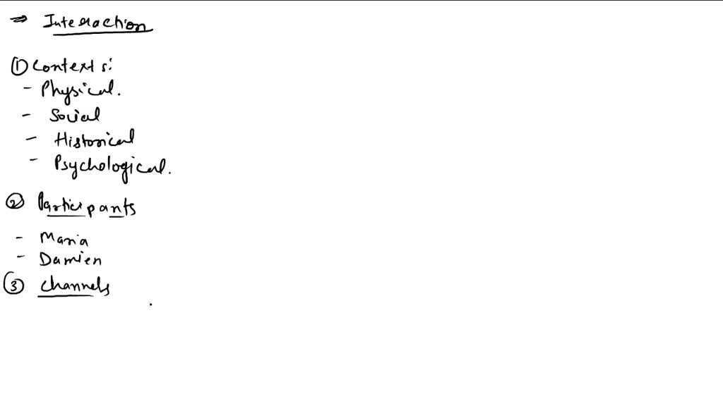 SOLVED: For the following interaction, identify the contexts (in which ...