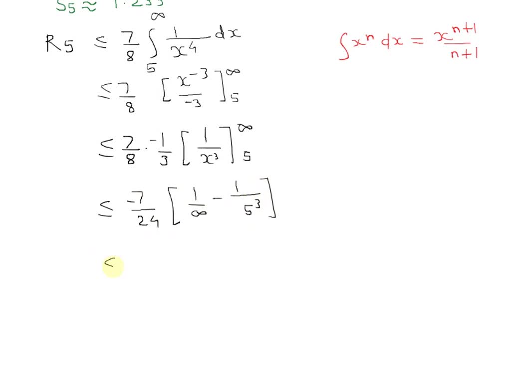 SOLVED: point) (a) Compute S5 of Tni Estimate the error in using S5 as an approximation of the ...