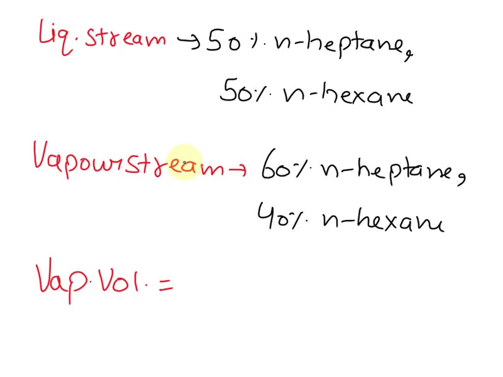 SOLVED: Determine the vapor and liquid compositions for a flash ...