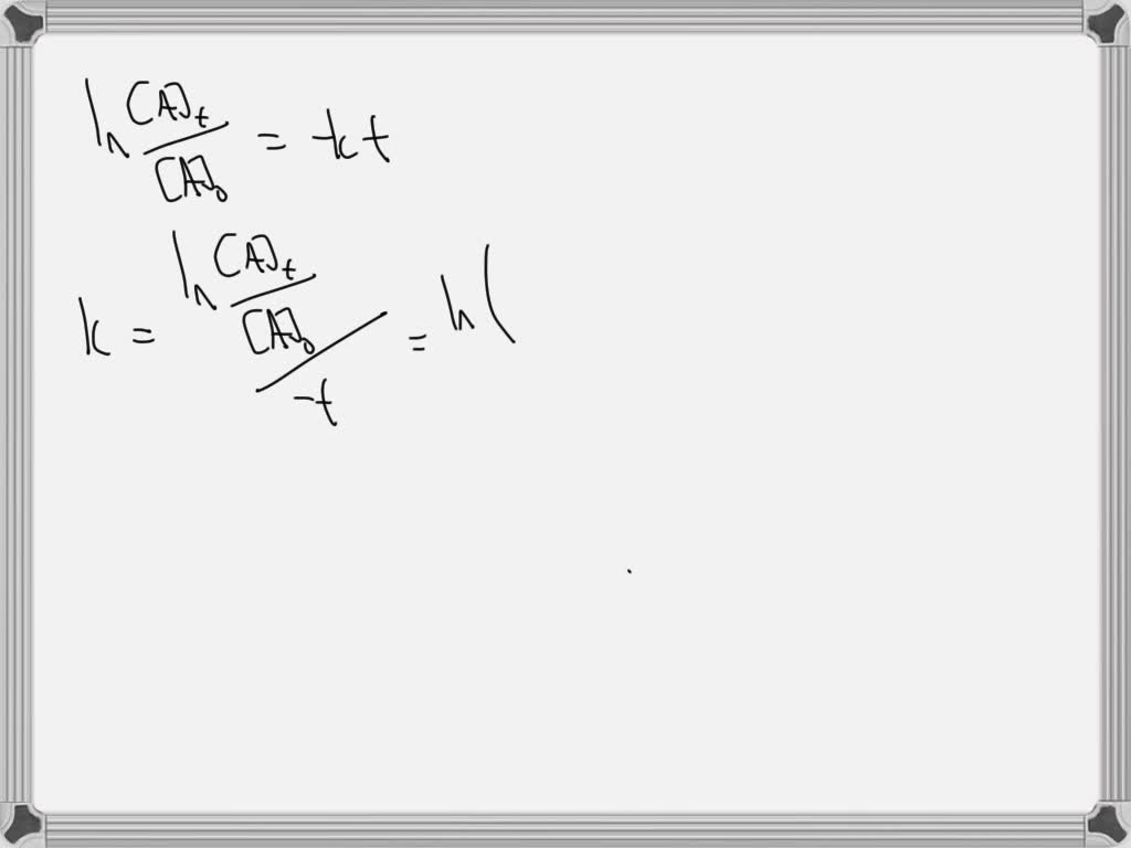 SOLVED: A first order reaction (A –> B) has an initial concentration, [A]= 0.400M and after 2.25 ...