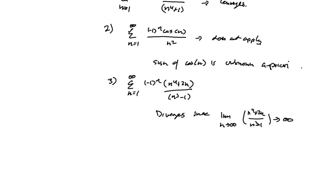Solved For Each Of The Following Series Tell Whether Or Not You Can Apply The 3 Condition Test