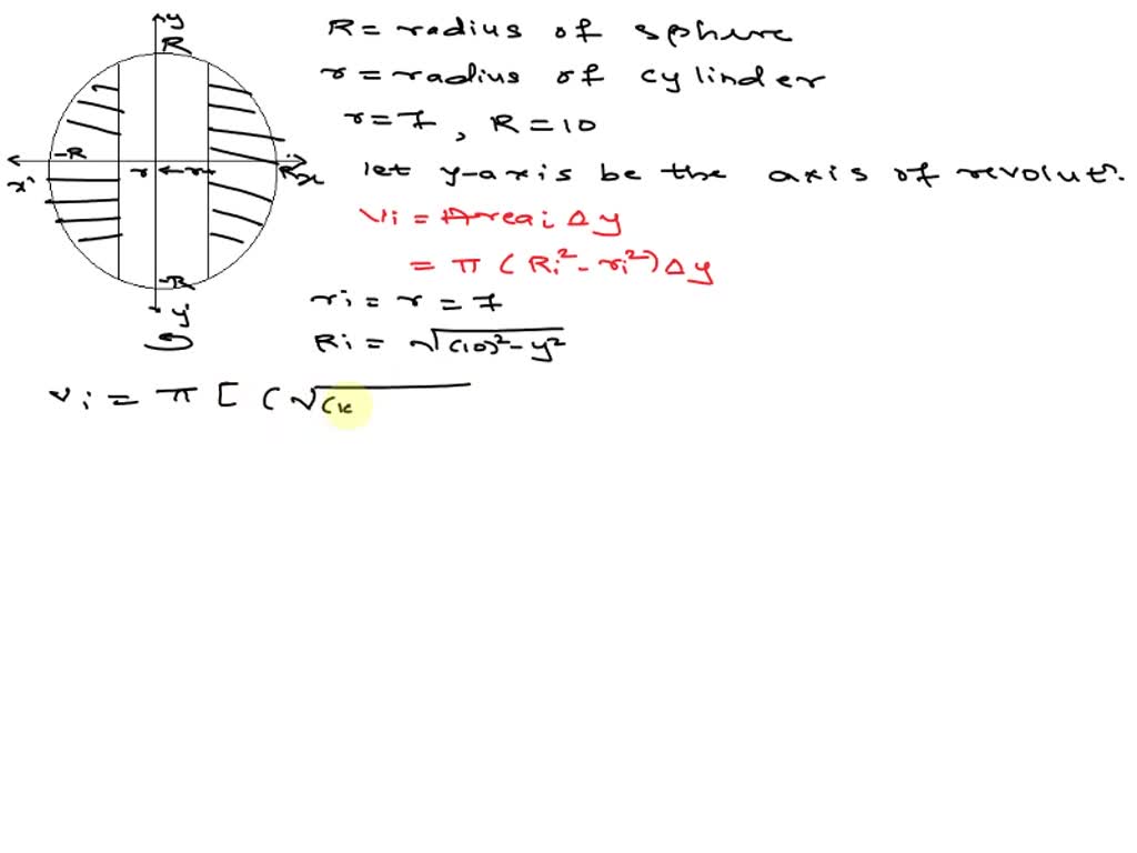 SOLVED: Apiece in a wooden toy set is a sphere = of radius 10 cm, with ...