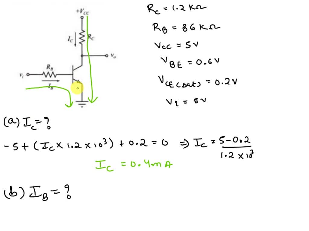 SOLVED: 2.c. For the transistors in the circuit in Figure Q2c, the parameters are β = 120 and ...