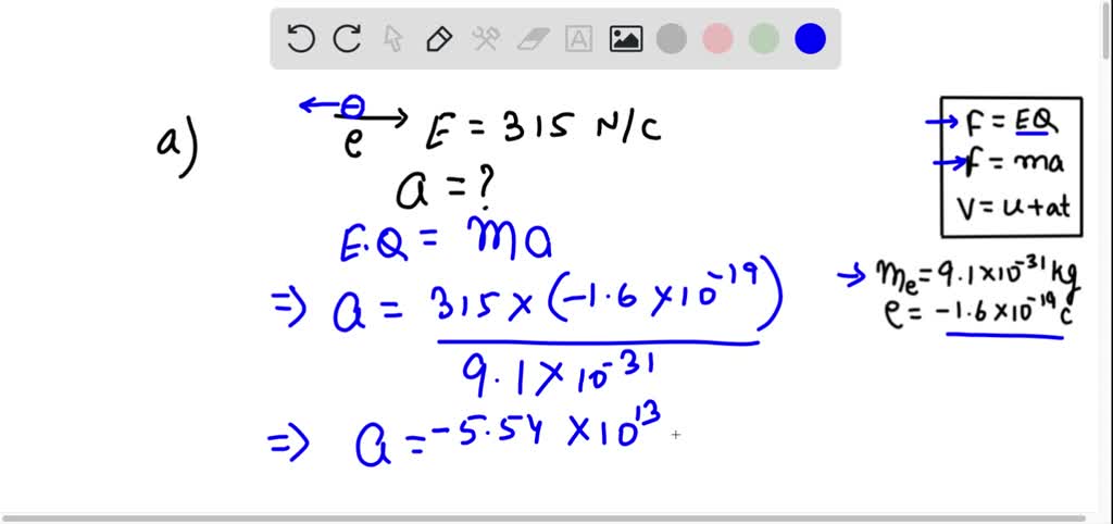 SOLVED: An electron is accelerated by a constant electric field of ...