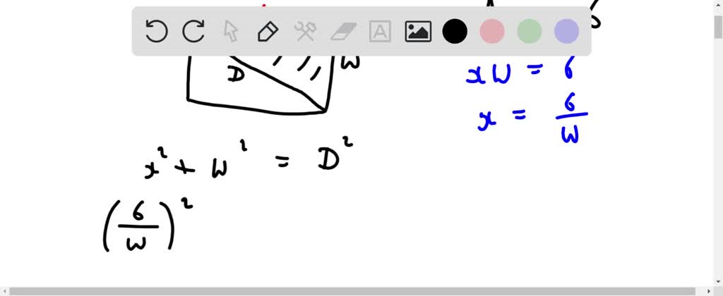 SOLVED: (b) Express the diagonal of a rectangle, D, in terms of its ...