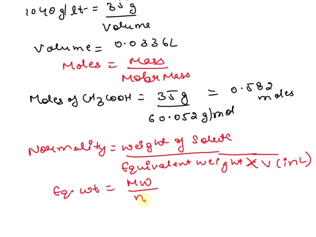 SOLVED: An aqueous solution of acetic acid with a 35% concentration by ...