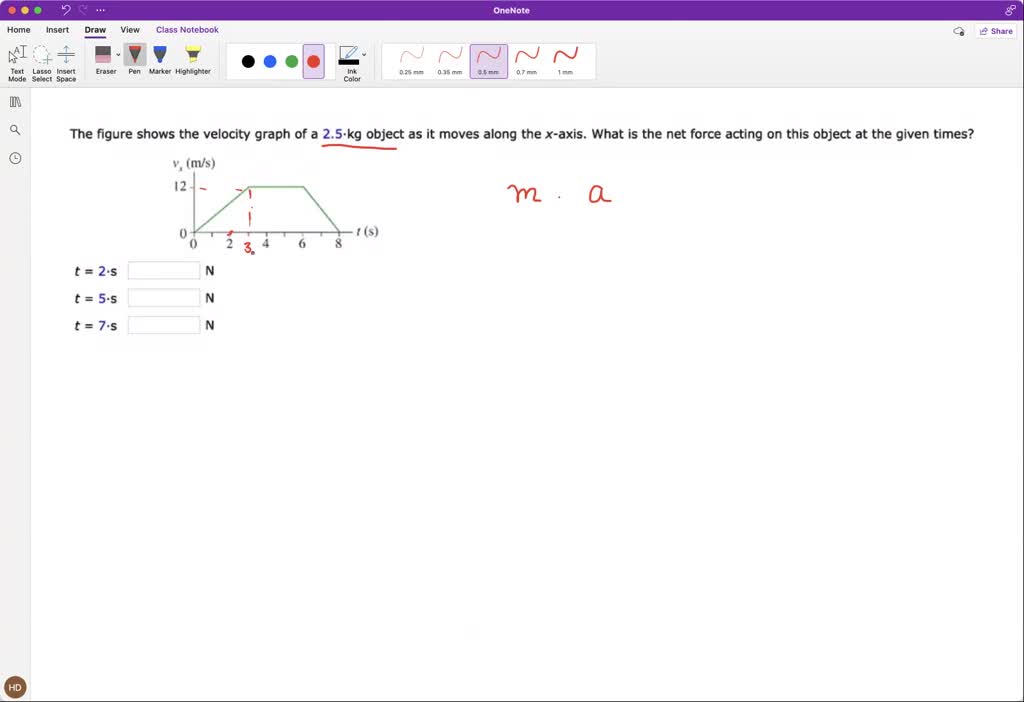 Solved The Figure Shows The Velocity Graph Of A 25 Kg Object As It Moves Along The X Axis 