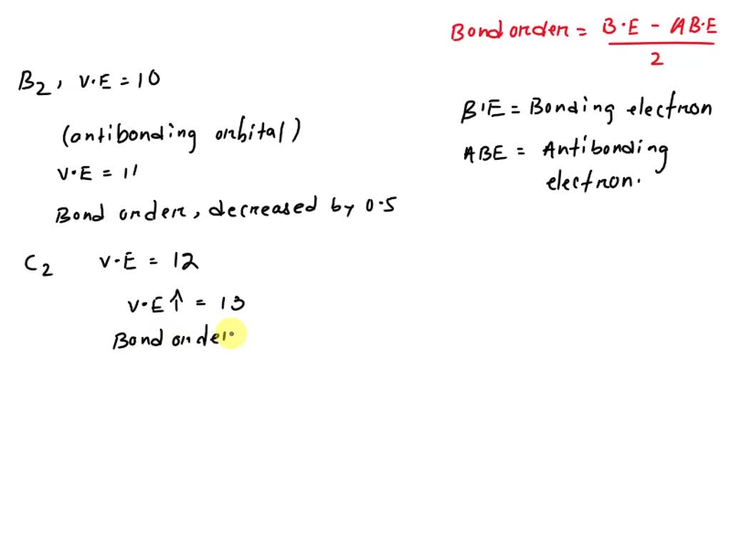 SOLVED: For how many of the following does the bond order decrease if ...