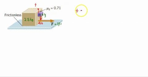 3. mus = 0.71 Frictionless vecP The drawing shows a large...