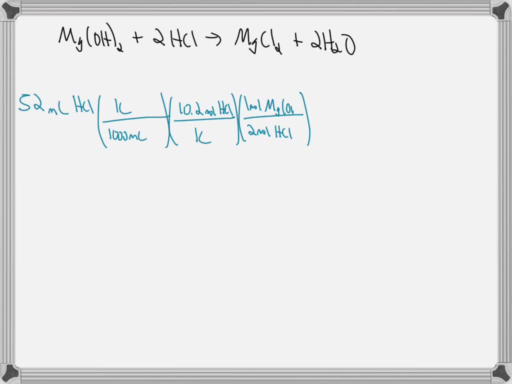 SOLVED: Write the balanced equation for the neutralization of HCl with ...