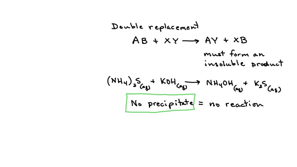 Solved Aqueous Solutions Of Ammonium Sulfide And Potassium Hydroxide Are Mixed Precipitate