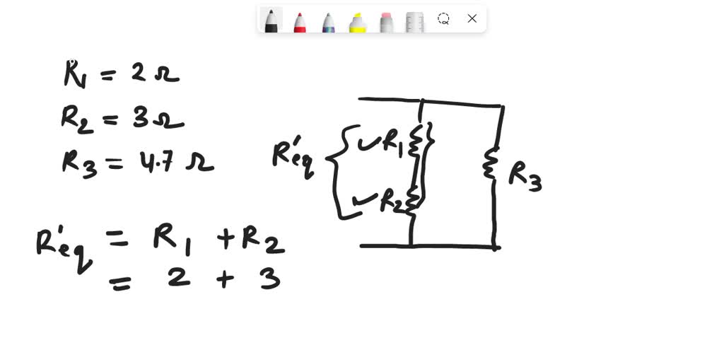 SOLVED: A three-resistor circuit is shown in the figure below. The values of the resistors shown ...