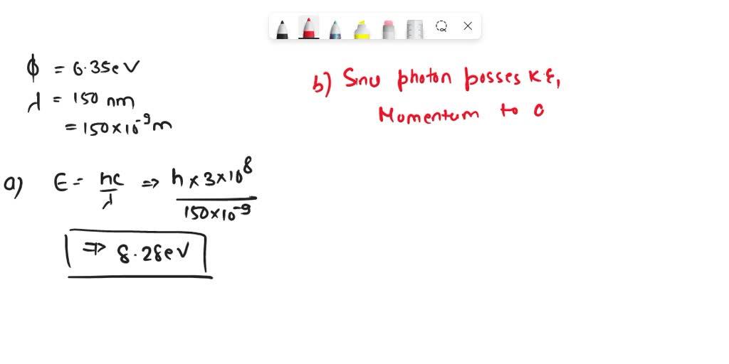 SOLVED: 14. The work function for platinum is 6.35 eV. Ultraviolet UV ...