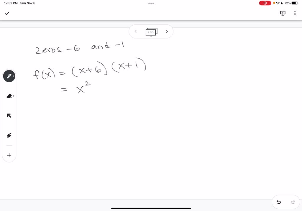 Solved Write A Quadratic Function With Zeroes 9 And 6 Write Your Answer Using The Variable X