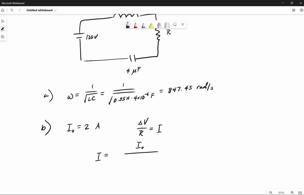 SOLVED: In an L-R-C series circuit, L = 0.350 H and C = 4.00 ÂµF. The voltage amplitude of the ...