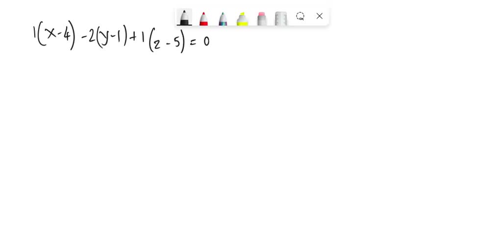 SOLVED: Use the component form to generate an equation for the plane ...