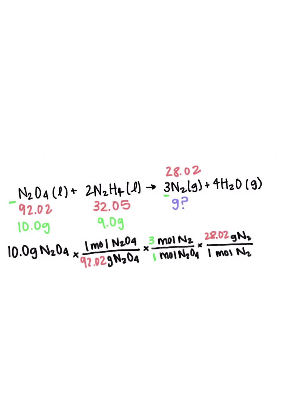 SOLVED: Determine the limiting reactant and the mass of nitrogen that ...