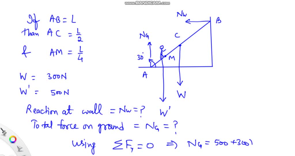 SOLVED: A uniform ladder rests on a rough horizontal ground, leaning ... SOLVED: A uniform ladder rests on a rough horizontal ground, leaning ...