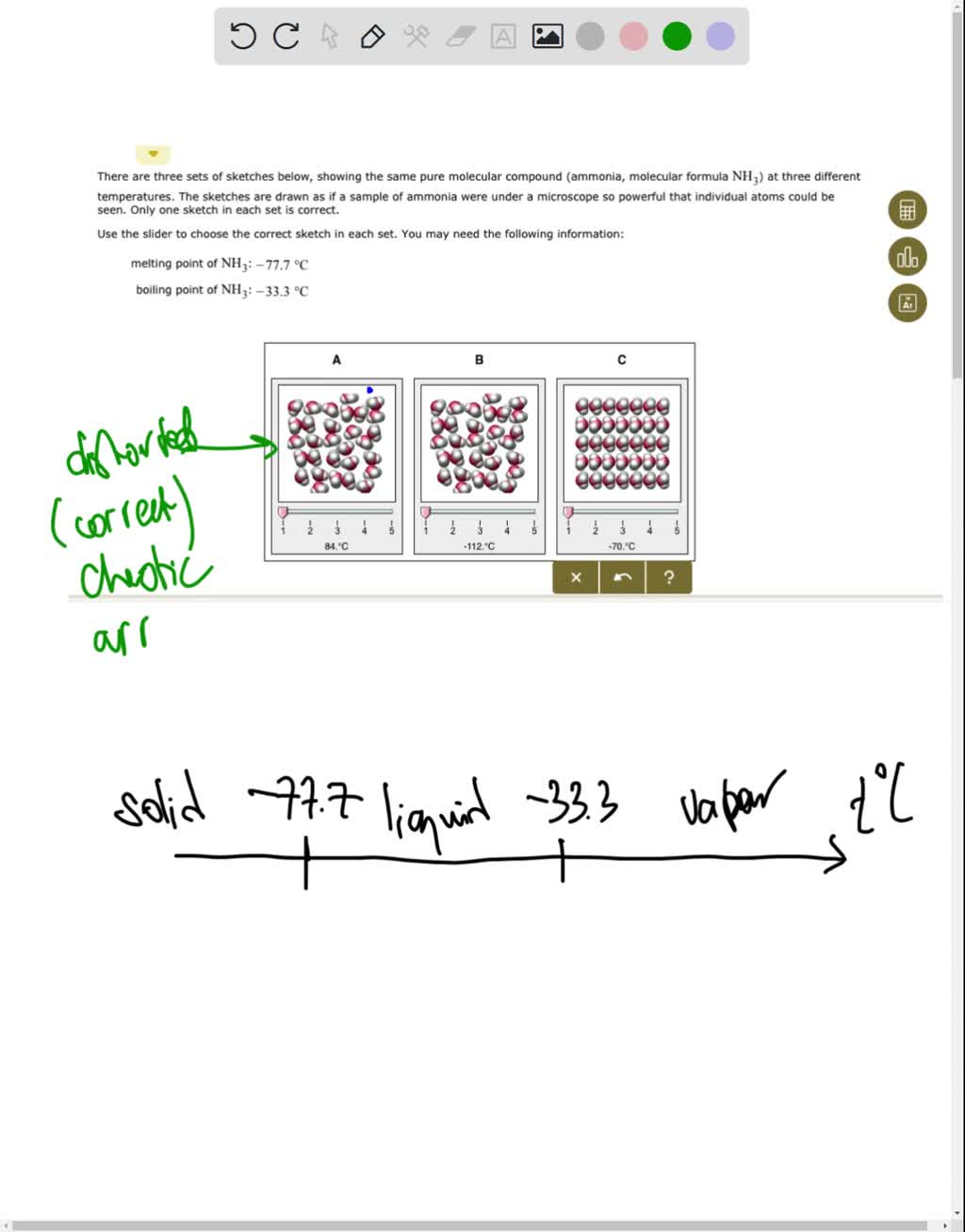 There are three sets of sketches below, showing the same pure molecular ...