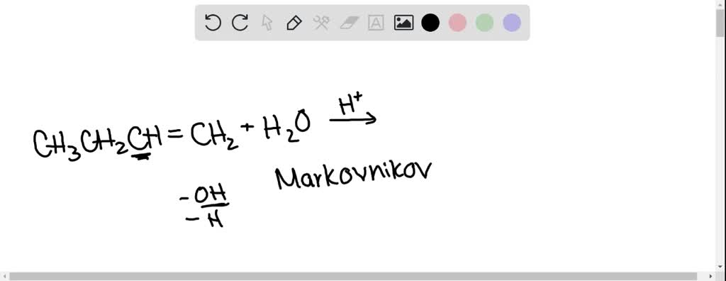 SOLVED: What is the major product of the reaction shown below? # CH3- CHz- CH =| CH2 HOH Select ...