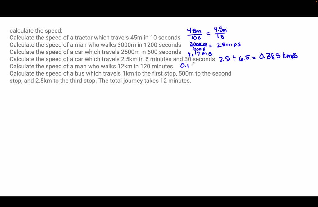 SOLVED: Calculate the speed: Calculate the speed of a tractor which ...