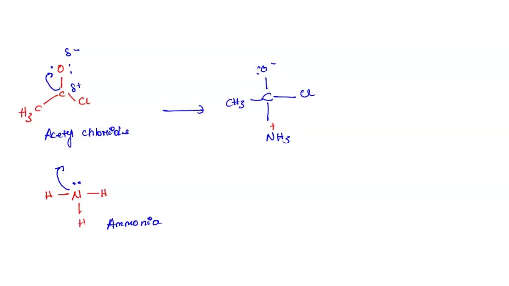 SOLVED: Ammonia reacts with acetyl chloride (CH:COCI) to give ...